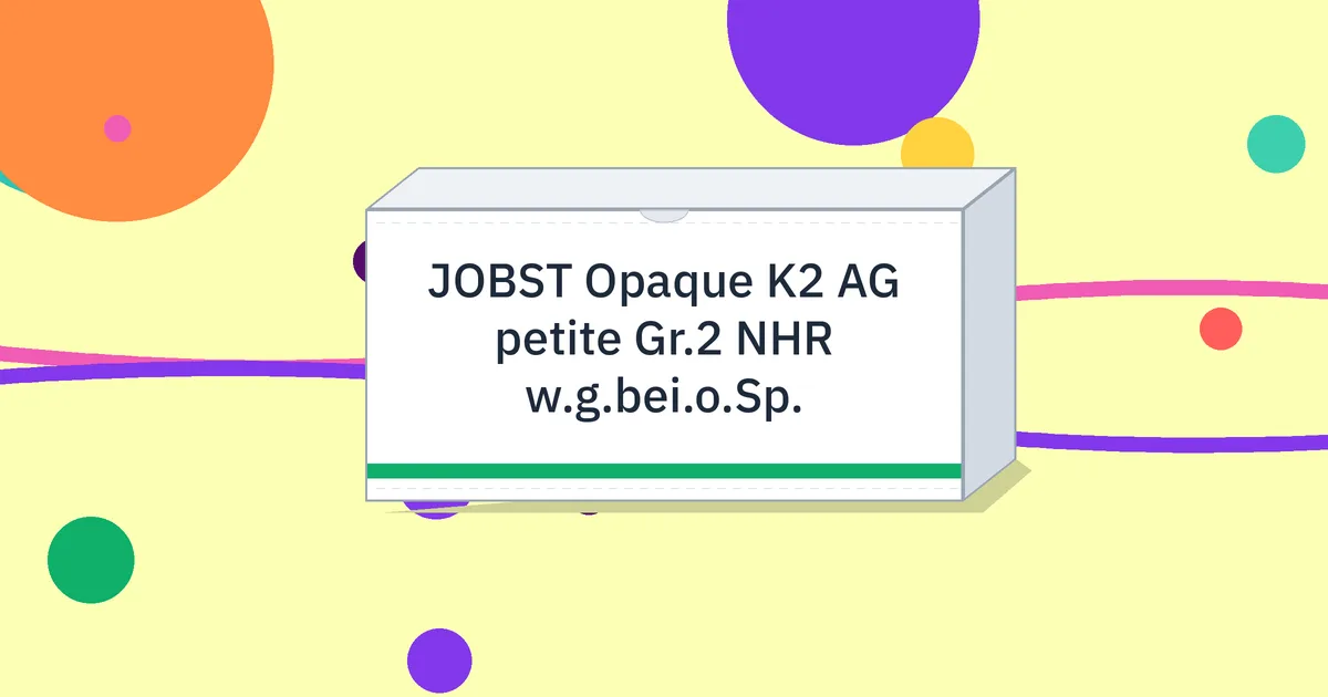 Symbolbild: Packung mit der Aufschrift JOBST Opaque K2 AG petite Gr.2 NHR w.g.bei.o.Sp. (PZN 16284040) – Verfügbarkeit und Bezug in Apotheken in Frankfurt am Main