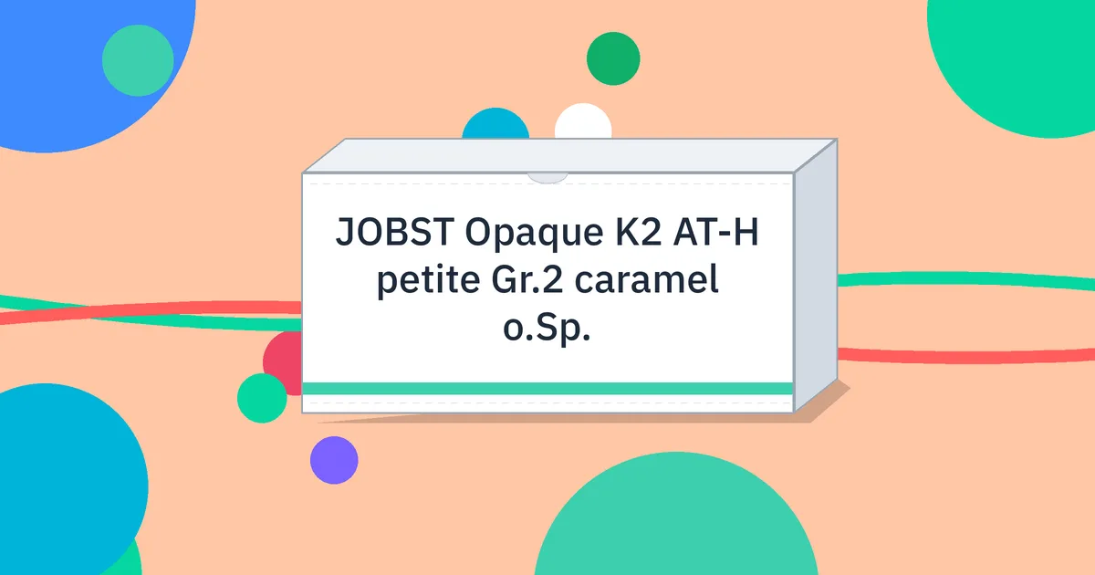 Symbolbild: Packung mit der Aufschrift JOBST Opaque K2 AT-H petite Gr.2 caramel o.Sp. (PZN 10724489) – Verfügbarkeit und Bezug in Apotheken in Frankfurt am Main