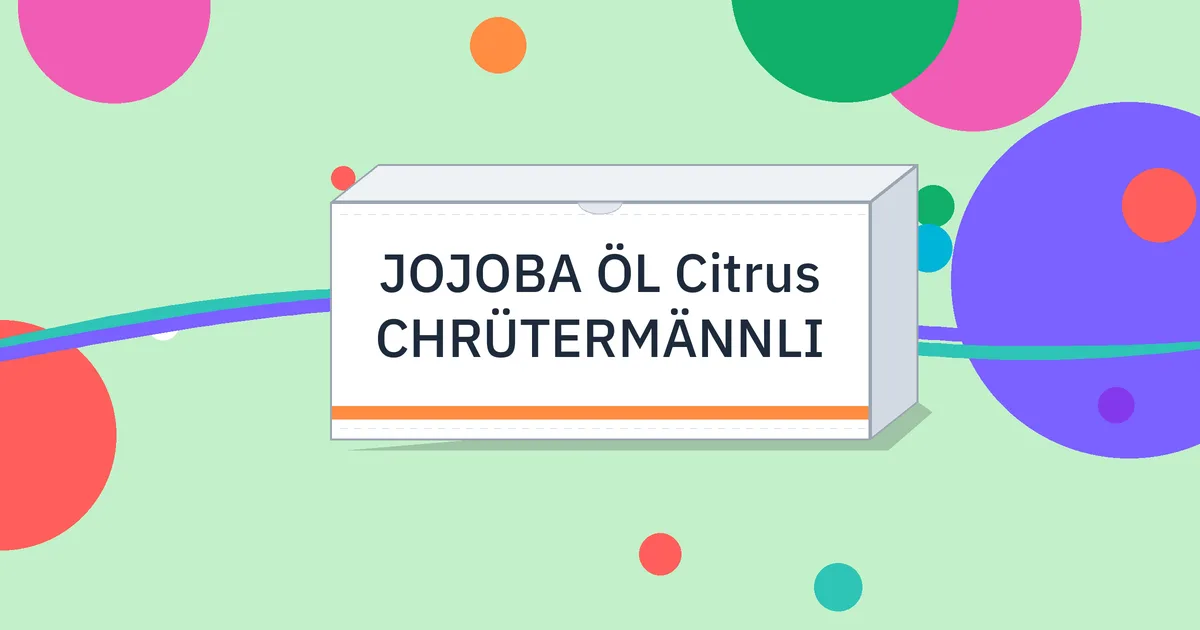 Symbolbild: Packung mit der Aufschrift JOJOBA ÖL Citrus CHRÜTERMÄNNLI (PZN 00087627) – Verfügbarkeit und Bezug in Apotheken in Frankfurt am Main