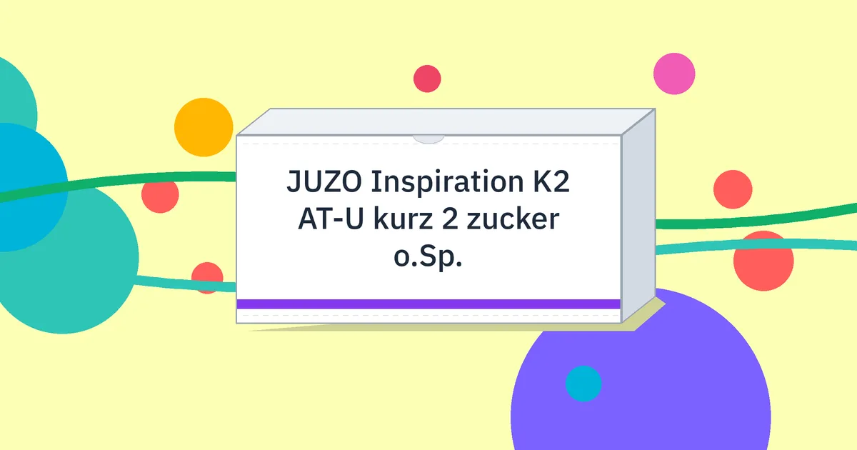 Symbolbild: Packung mit der Aufschrift JUZO Inspiration K2 AT-U kurz 2 zucker o.Sp. (PZN 14928898) – Verfügbarkeit und Bezug in Apotheken in Frankfurt am Main