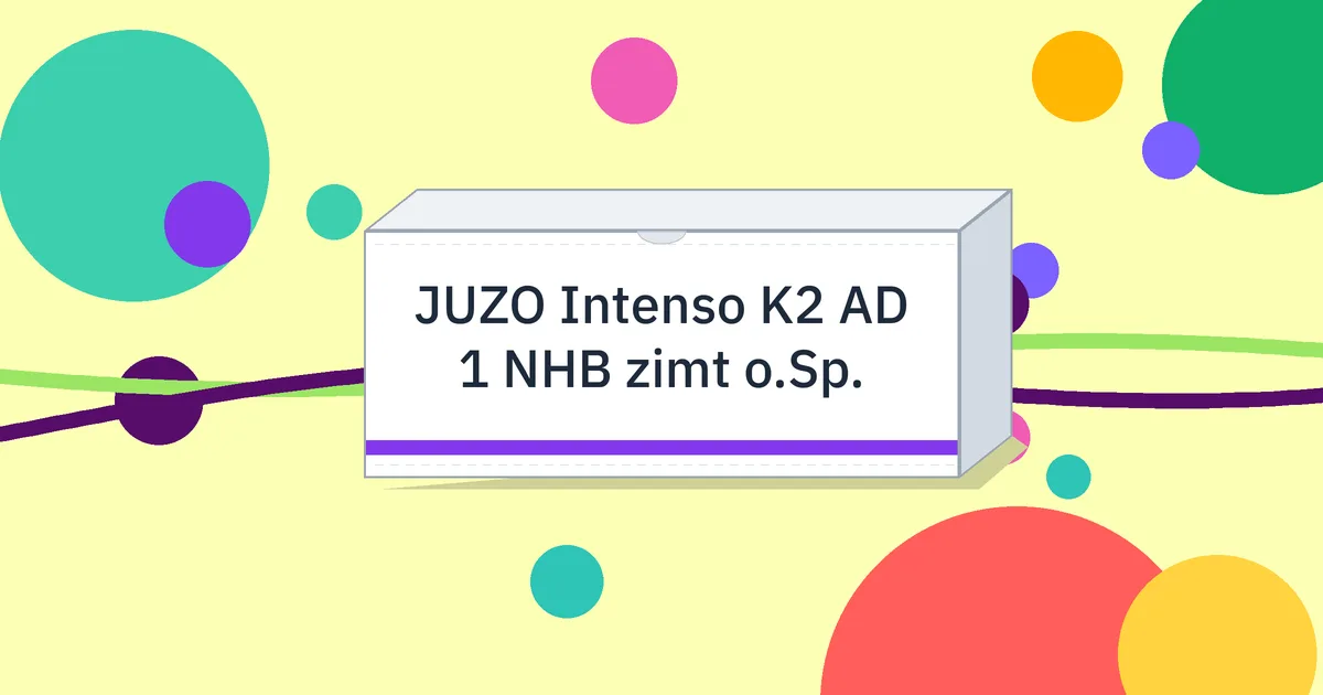 Symbolbild: Packung mit der Aufschrift JUZO Intenso K2 AD 1 NHB zimt o.Sp. (PZN 18620246) – Verfügbarkeit und Bezug in Apotheken in Frankfurt am Main