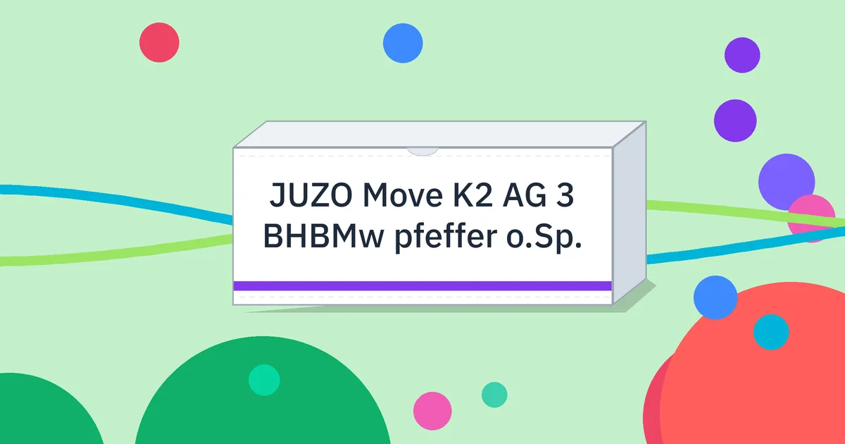 Symbolbild: Packung mit der Aufschrift JUZO Move K2 AG 3 BHBMw pfeffer o.Sp. (PZN 16649346) – Verfügbarkeit und Bezug in Apotheken in Frankfurt am Main