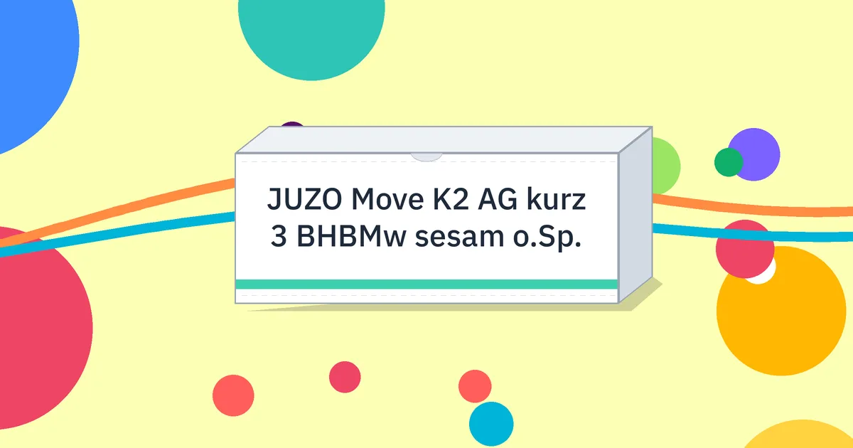 Symbolbild: Packung mit der Aufschrift JUZO Move K2 AG kurz 3 BHBMw sesam o.Sp. (PZN 18530862) – Verfügbarkeit und Bezug in Apotheken in Frankfurt am Main