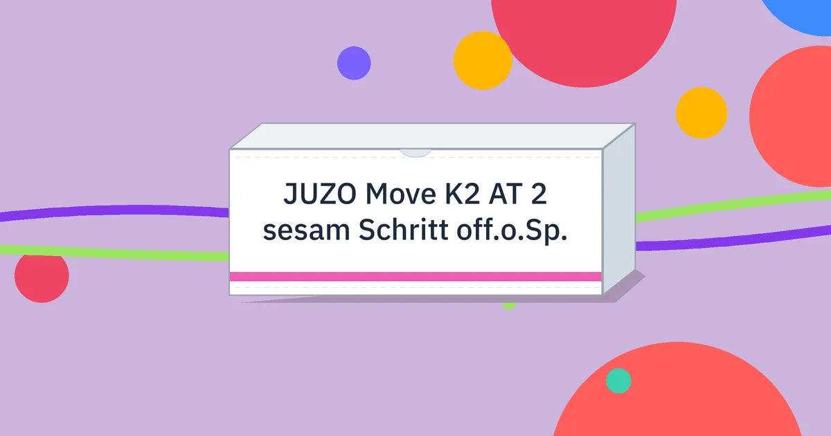 Symbolbild: Packung mit der Aufschrift JUZO Move K2 AT 2 sesam Schritt off.o.Sp. (PZN 20669691) – Verfügbarkeit und Bezug in Apotheken in Frankfurt am Main