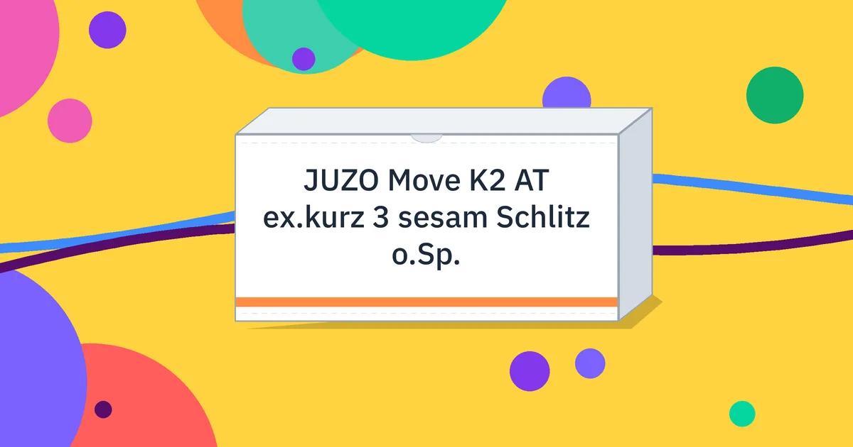 Symbolbild: Packung mit der Aufschrift JUZO Move K2 AT ex.kurz 3 sesam Schlitz o.Sp. (PZN 20673304) – Verfügbarkeit und Bezug in Apotheken in Frankfurt am Main