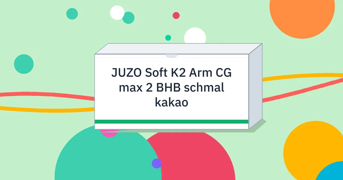 Symbolbild: Packung mit der Aufschrift JUZO Soft K2 Arm CG max 2 BHB schmal kakao (PZN 15513573) – Verfügbarkeit und Bezug in Apotheken in Frankfurt am Main