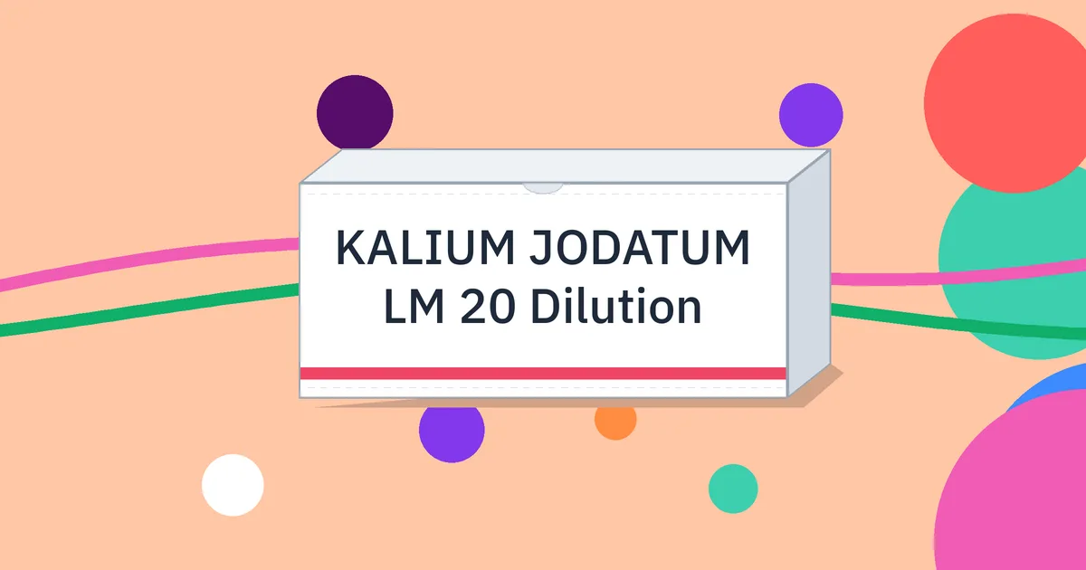 Symbolbild: Packung mit der Aufschrift KALIUM JODATUM LM 20 Dilution (PZN 12922503) – Verfügbarkeit und Bezug in Apotheken in Frankfurt am Main