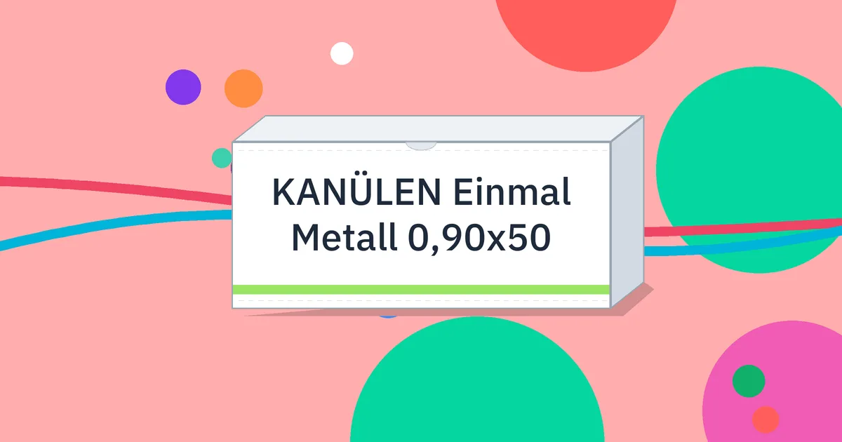 Symbolbild: Packung mit der Aufschrift KANÜLEN Einmal Metall 0,90x50 (PZN 01729246) – Verfügbarkeit und Bezug in Apotheken in Frankfurt am Main