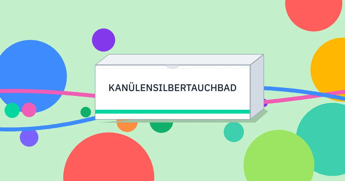 Symbolbild: Packung mit der Aufschrift KANÜLENSILBERTAUCHBAD (PZN 04770597) – Verfügbarkeit und Bezug in Apotheken in Frankfurt am Main