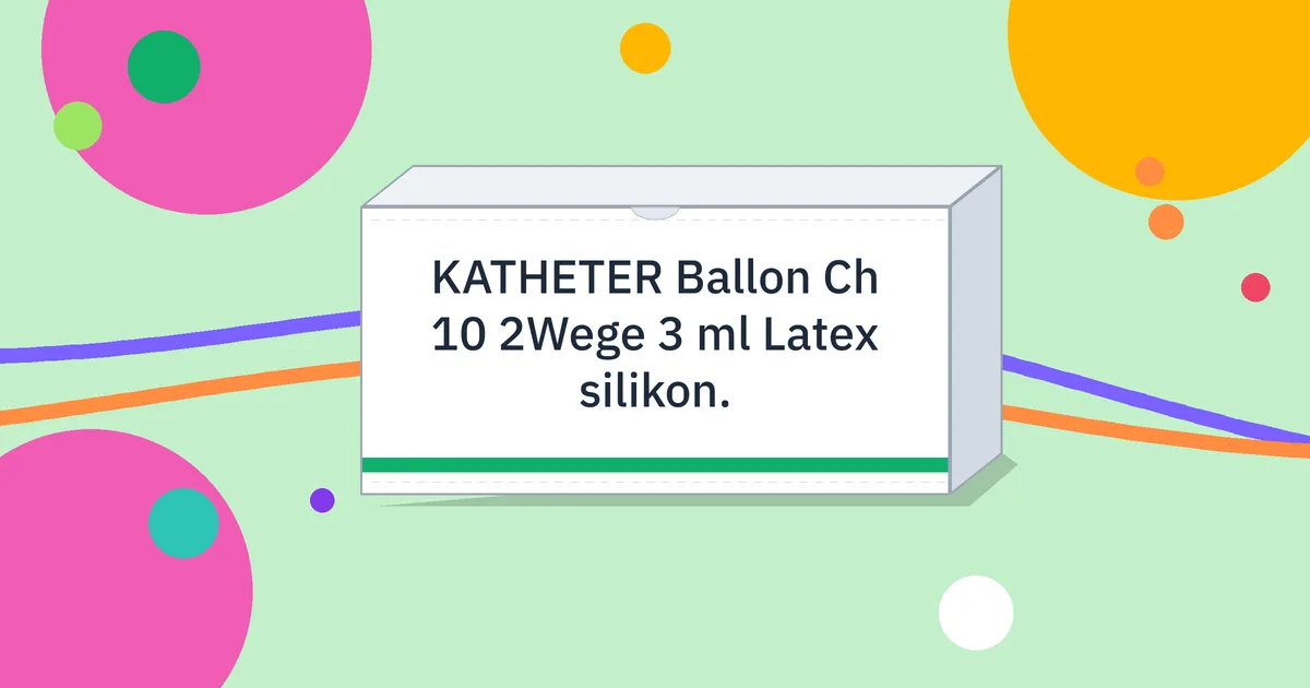 Symbolbild: Packung mit der Aufschrift KATHETER Ballon Ch 10 2Wege 3 ml Latex silikon. (PZN 14292638) – Verfügbarkeit und Bezug in Apotheken in Frankfurt am Main