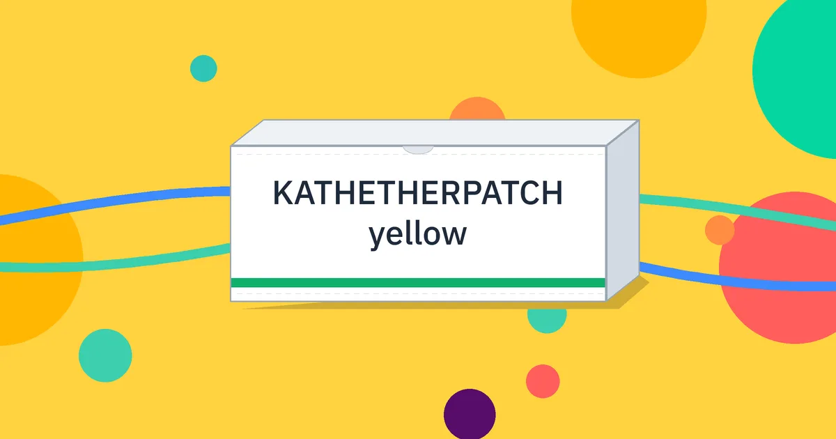 Symbolbild: Packung mit der Aufschrift KATHETHERPATCH yellow (PZN 19867210) – Verfügbarkeit und Bezug in Apotheken in Frankfurt am Main