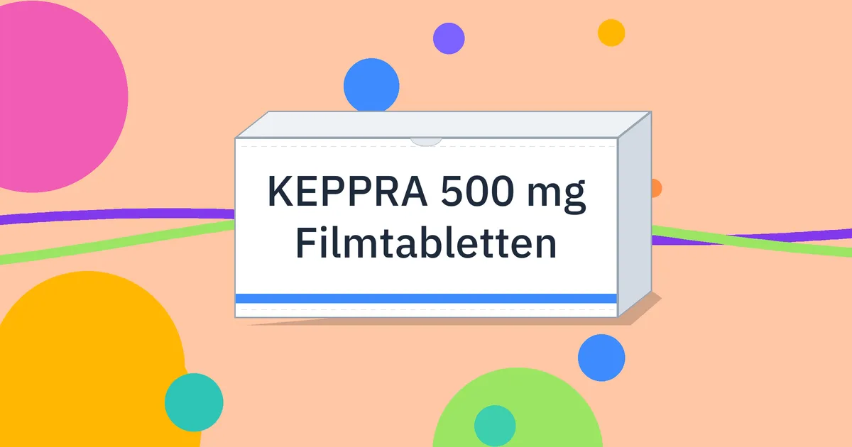 Symbolbild: Packung mit der Aufschrift KEPPRA 500 mg Filmtabletten (PZN 00272661) – Verfügbarkeit und Bezug in Apotheken in Frankfurt am Main