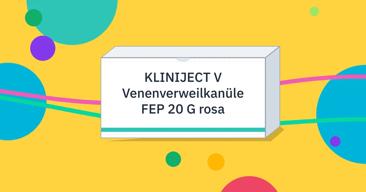 Symbolbild: Packung mit der Aufschrift KLINIJECT V Venenverweilkanüle FEP 20 G rosa (PZN 00367580) – Verfügbarkeit und Bezug in Apotheken in Frankfurt am Main