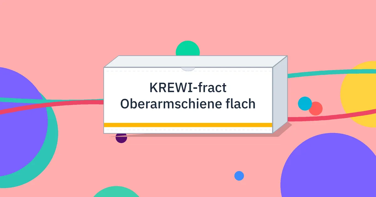 Symbolbild: Packung mit der Aufschrift KREWI-fract Oberarmschiene flach (PZN 17300798) – Verfügbarkeit und Bezug in Apotheken in Frankfurt am Main