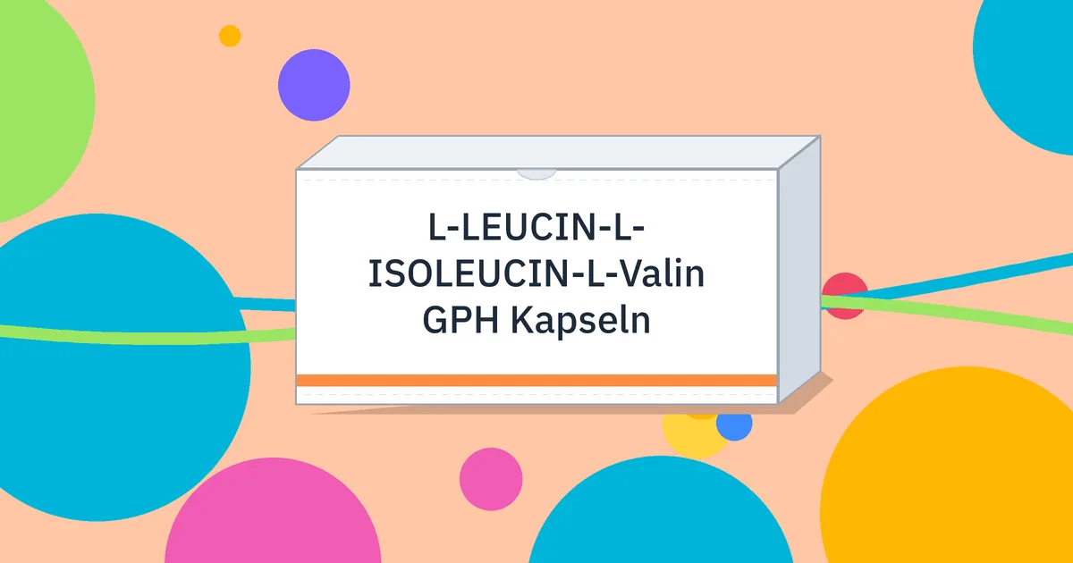 Symbolbild: Packung mit der Aufschrift L-LEUCIN-L-ISOLEUCIN-L-Valin GPH Kapseln (PZN 17755398) – Verfügbarkeit und Bezug in Apotheken in Frankfurt am Main