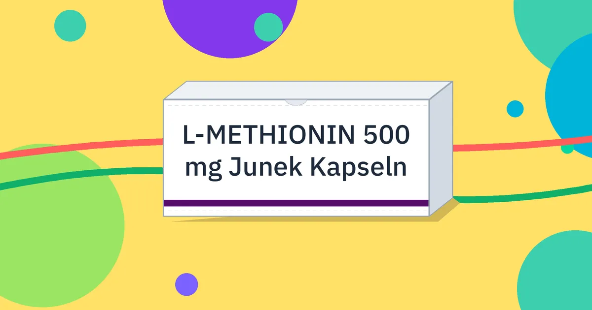 Symbolbild: Packung mit der Aufschrift L-METHIONIN 500 mg Junek Kapseln (PZN 00134769) – Verfügbarkeit und Bezug in Apotheken in Frankfurt am Main