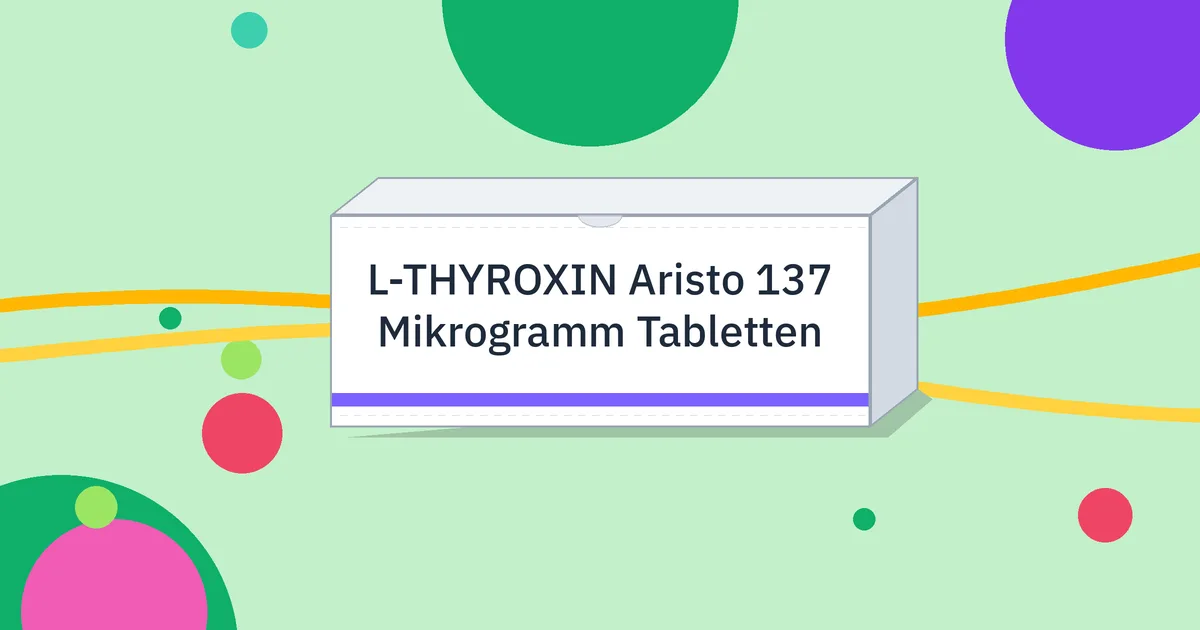 Symbolbild: Packung mit der Aufschrift L-THYROXIN Aristo 137 Mikrogramm Tabletten (PZN 19160700) – Verfügbarkeit und Bezug in Apotheken in Frankfurt am Main