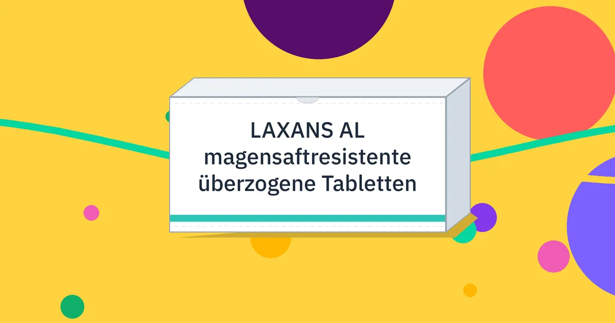 Symbolbild: Packung mit der Aufschrift LAXANS AL magensaftresistente überzogene Tabletten (PZN 10916119) – Verfügbarkeit und Bezug in Apotheken in Frankfurt am Main