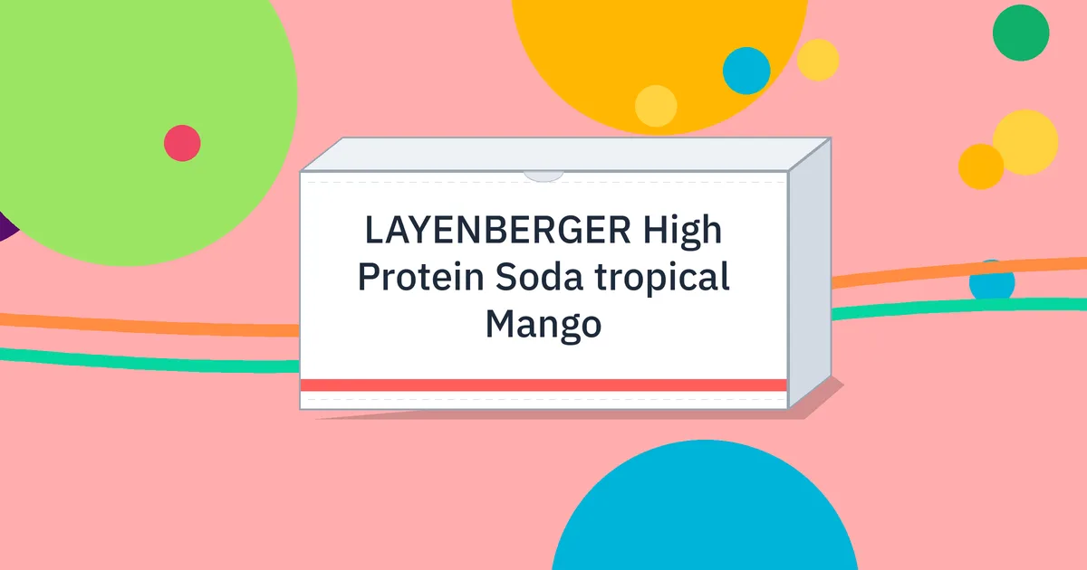 Symbolbild: Packung mit der Aufschrift LAYENBERGER High Protein Soda tropical Mango (PZN 20522976) – Verfügbarkeit und Bezug in Apotheken in Frankfurt am Main