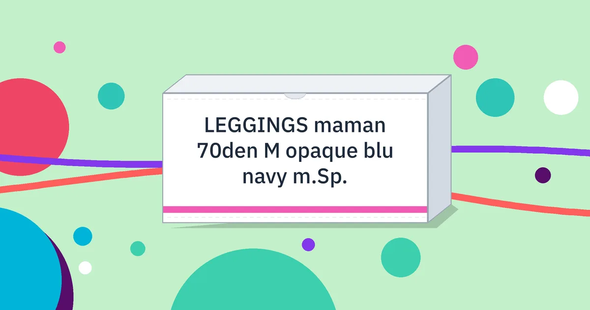 Symbolbild: Packung mit der Aufschrift LEGGINGS maman 70den M opaque blu navy m.Sp. (PZN 16191255) – Verfügbarkeit und Bezug in Apotheken in Frankfurt am Main