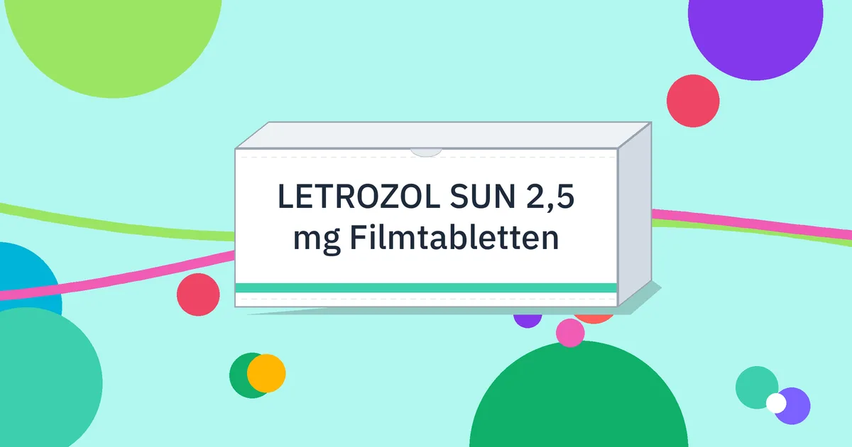 Symbolbild: Packung mit der Aufschrift LETROZOL SUN 2,5 mg Filmtabletten (PZN 09101903) – Verfügbarkeit und Bezug in Apotheken in Frankfurt am Main