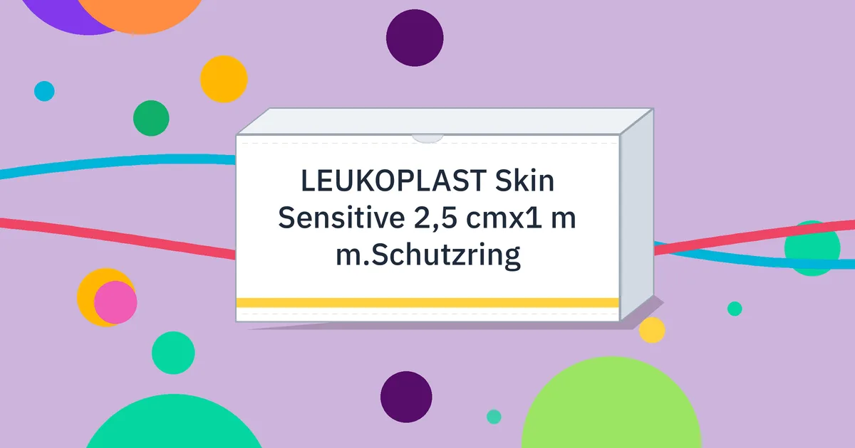 Symbolbild: Packung mit der Aufschrift LEUKOPLAST Skin Sensitive 2,5 cmx1 m m.Schutzring (PZN 19452383) – Verfügbarkeit und Bezug in Apotheken in Frankfurt am Main