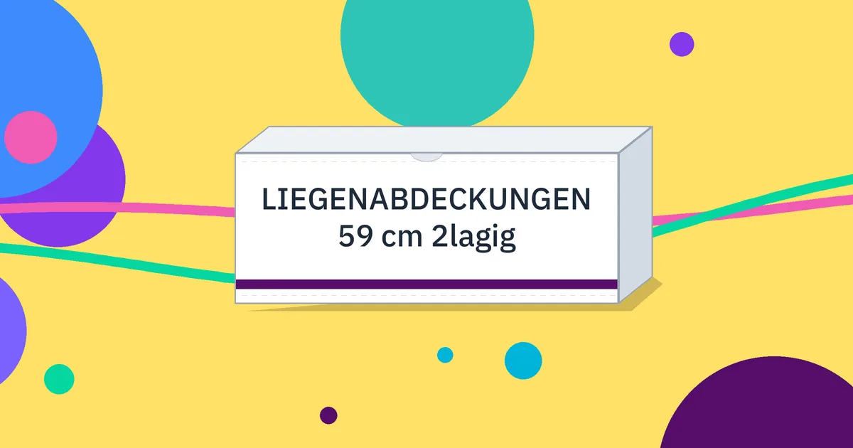 Symbolbild: Packung mit der Aufschrift LIEGENABDECKUNGEN 59 cm 2lagig (PZN 12144514) – Verfügbarkeit und Bezug in Apotheken in Frankfurt am Main