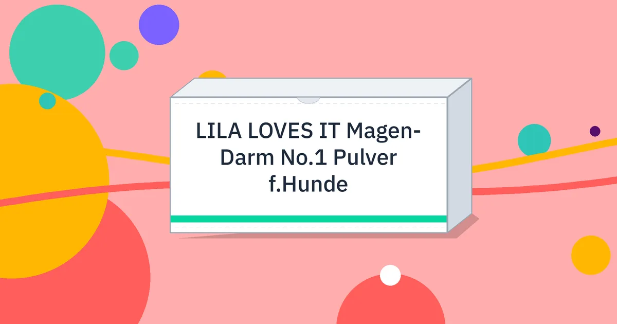 Symbolbild: Packung mit der Aufschrift LILA LOVES IT Magen-Darm No.1 Pulver f.Hunde (PZN 17627430) – Verfügbarkeit und Bezug in Apotheken in Frankfurt am Main