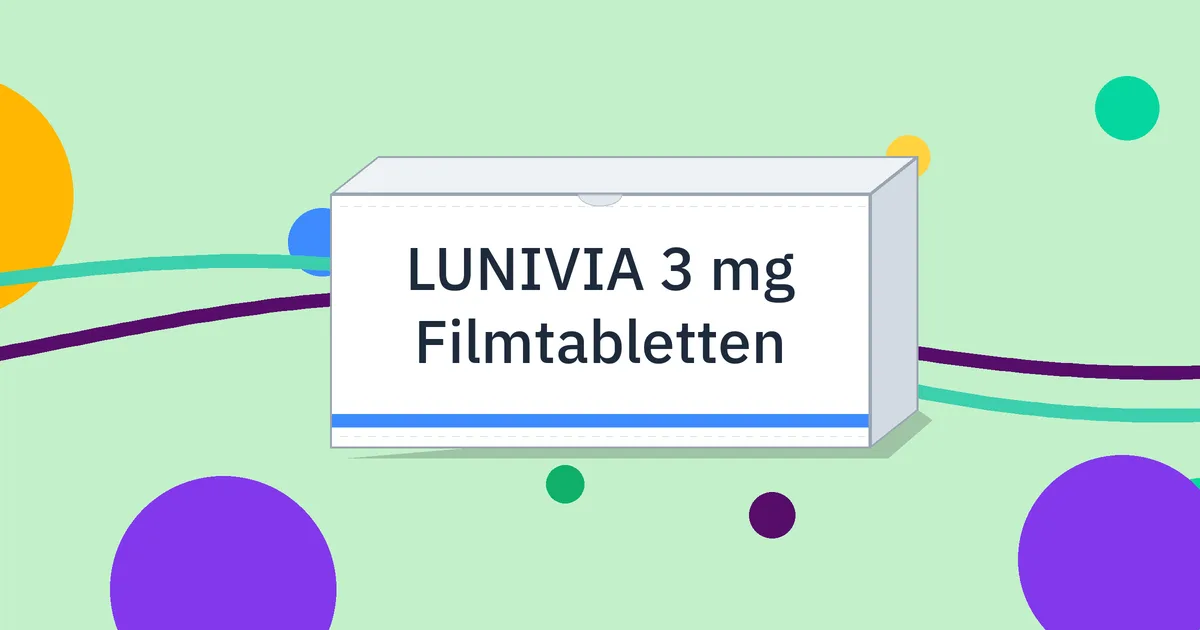 Symbolbild: Packung mit der Aufschrift LUNIVIA 3 mg Filmtabletten (PZN 16627037) – Verfügbarkeit und Bezug in Apotheken in Frankfurt am Main