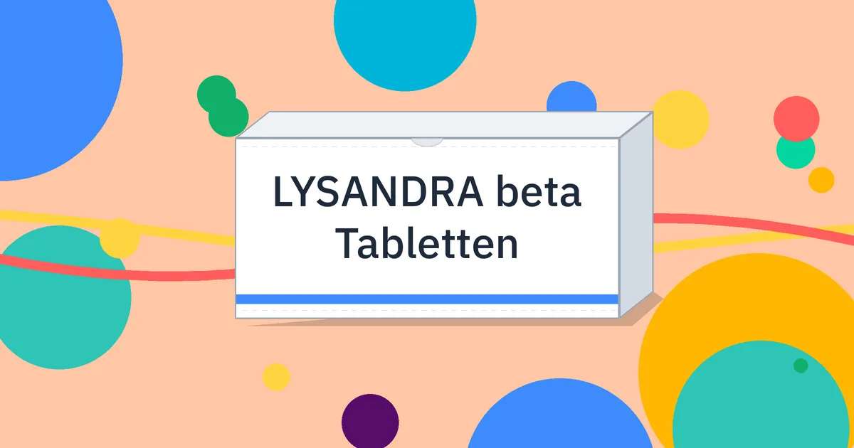 Symbolbild: Packung mit der Aufschrift LYSANDRA beta Tabletten (PZN 02186960) – Verfügbarkeit und Bezug in Apotheken in Frankfurt am Main