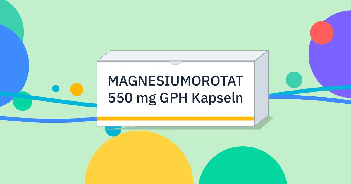 Symbolbild: Packung mit der Aufschrift MAGNESIUMOROTAT 550 mg GPH Kapseln (PZN 11176920) – Verfügbarkeit und Bezug in Apotheken in Frankfurt am Main