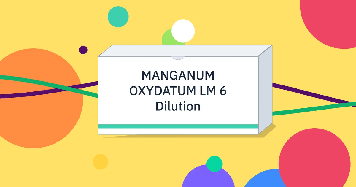 Symbolbild: Packung mit der Aufschrift MANGANUM OXYDATUM LM 6 Dilution (PZN 12944568) – Verfügbarkeit und Bezug in Apotheken in Frankfurt am Main