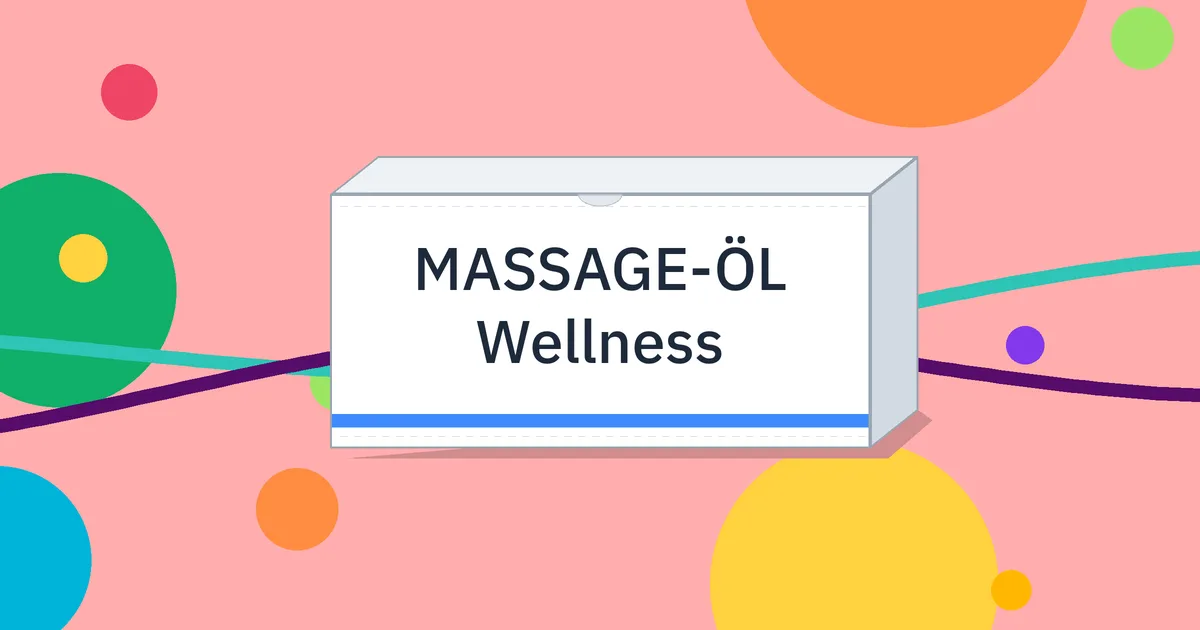 Symbolbild: Packung mit der Aufschrift MASSAGE-ÖL Wellness (PZN 18168361) – Verfügbarkeit und Bezug in Apotheken in Frankfurt am Main