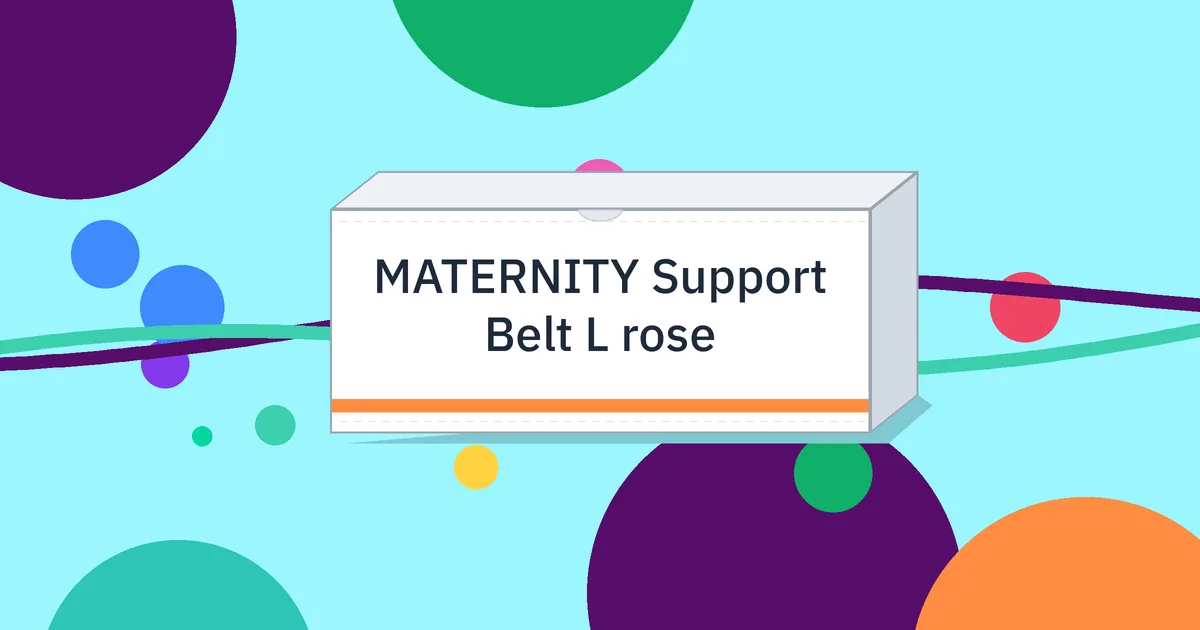 Symbolbild: Packung mit der Aufschrift MATERNITY Support Belt L rose (PZN 16764610) – Verfügbarkeit und Bezug in Apotheken in Frankfurt am Main