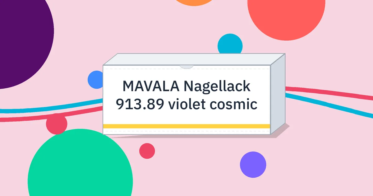 Symbolbild: Packung mit der Aufschrift MAVALA Nagellack 913.89 violet cosmic (PZN 13903100) – Verfügbarkeit und Bezug in Apotheken in Frankfurt am Main