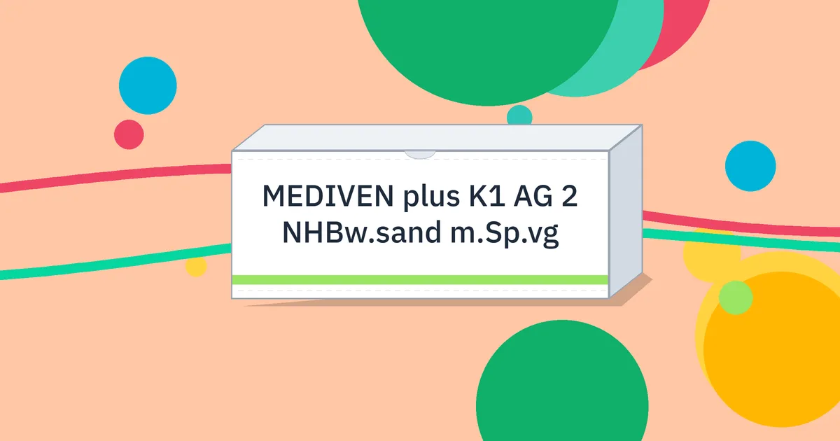Symbolbild: Packung mit der Aufschrift MEDIVEN plus K1 AG 2 NHBw.sand m.Sp.vg (PZN 18939611) – Verfügbarkeit und Bezug in Apotheken in Frankfurt am Main