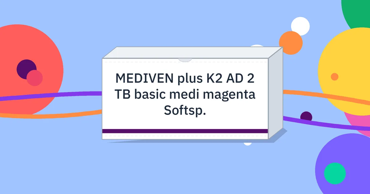 Symbolbild: Packung mit der Aufschrift MEDIVEN plus K2 AD 2 TB basic medi magenta Softsp. (PZN 15094722) – Verfügbarkeit und Bezug in Apotheken in Frankfurt am Main