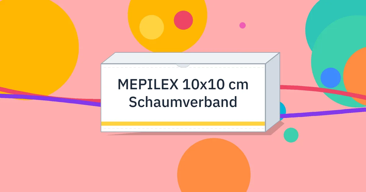 Symbolbild: Packung mit der Aufschrift MEPILEX 10x10 cm Schaumverband (PZN 13875579) – Verfügbarkeit und Bezug in Apotheken in Frankfurt am Main