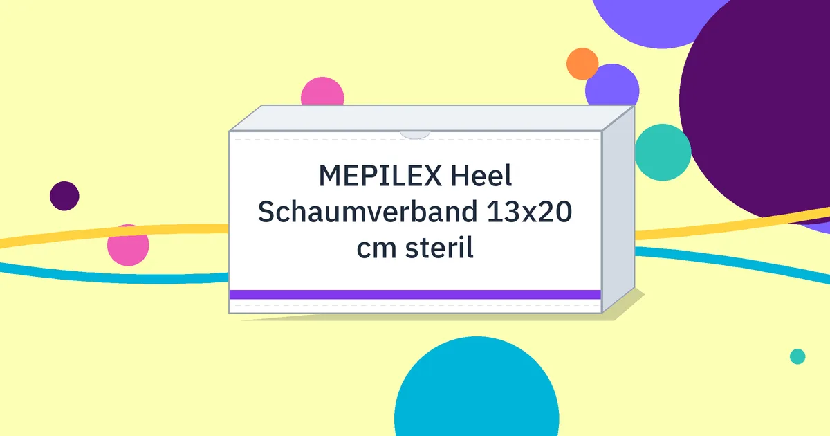 Symbolbild: Packung mit der Aufschrift MEPILEX Heel Schaumverband 13x20 cm steril (PZN 11652763) – Verfügbarkeit und Bezug in Apotheken in Frankfurt am Main