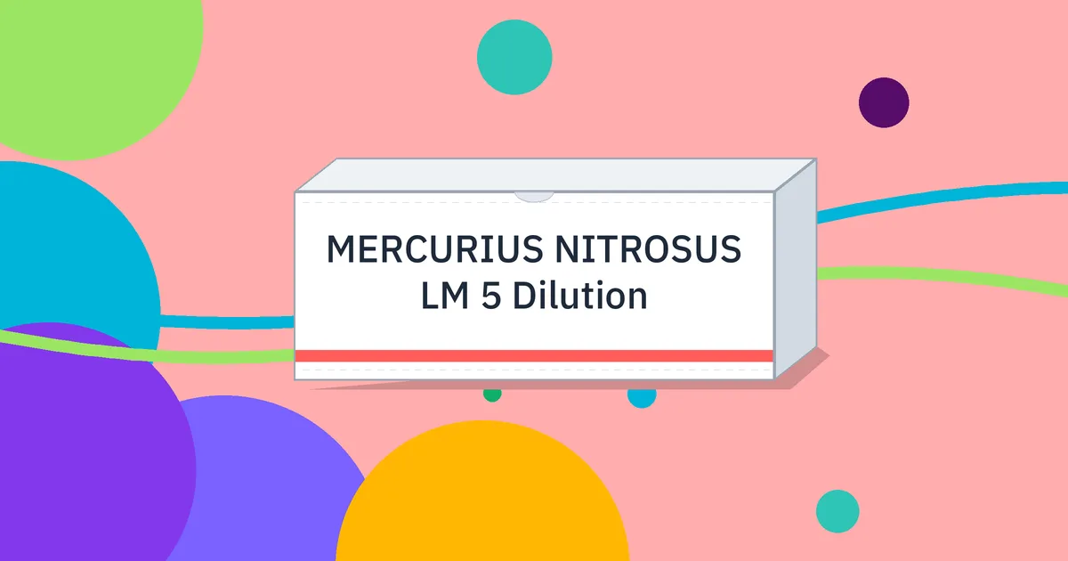 Symbolbild: Packung mit der Aufschrift MERCURIUS NITROSUS LM 5 Dilution (PZN 12952160) – Verfügbarkeit und Bezug in Apotheken in Frankfurt am Main