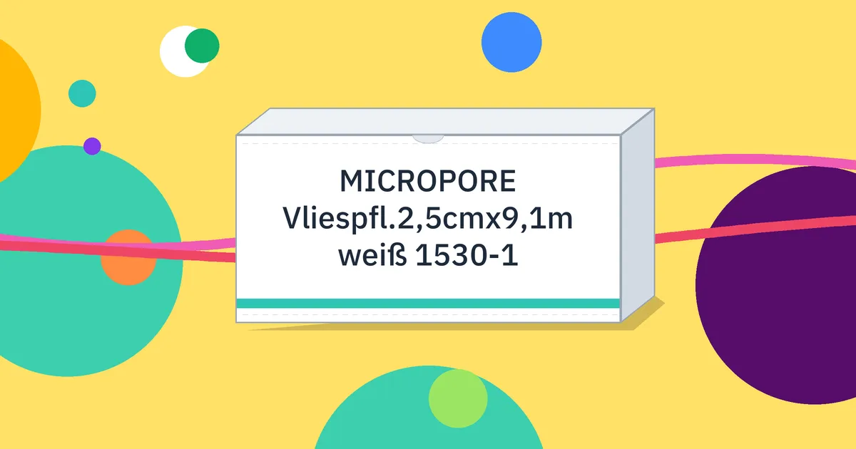 Symbolbild: Packung mit der Aufschrift MICROPORE Vliespfl.2,5cmx9,1m weiß 1530-1 (PZN 20647583) – Verfügbarkeit und Bezug in Apotheken in Frankfurt am Main