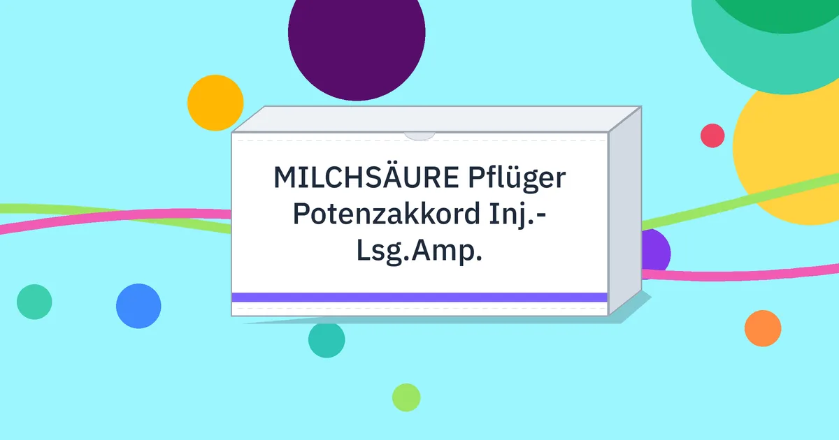 Symbolbild: Packung mit der Aufschrift MILCHSÄURE Pflüger Potenzakkord Inj.-Lsg.Amp. (PZN 12777231) – Verfügbarkeit und Bezug in Apotheken in Frankfurt am Main