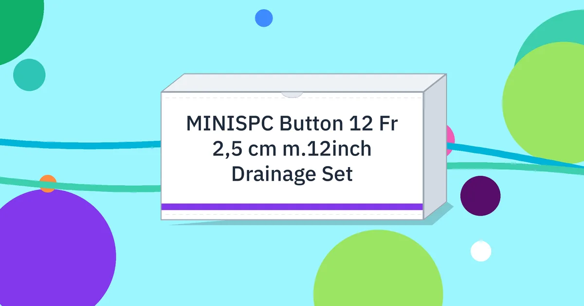 Symbolbild: Packung mit der Aufschrift MINISPC Button 12 Fr 2,5 cm m.12inch Drainage Set (PZN 20820478) – Verfügbarkeit und Bezug in Apotheken in Frankfurt am Main