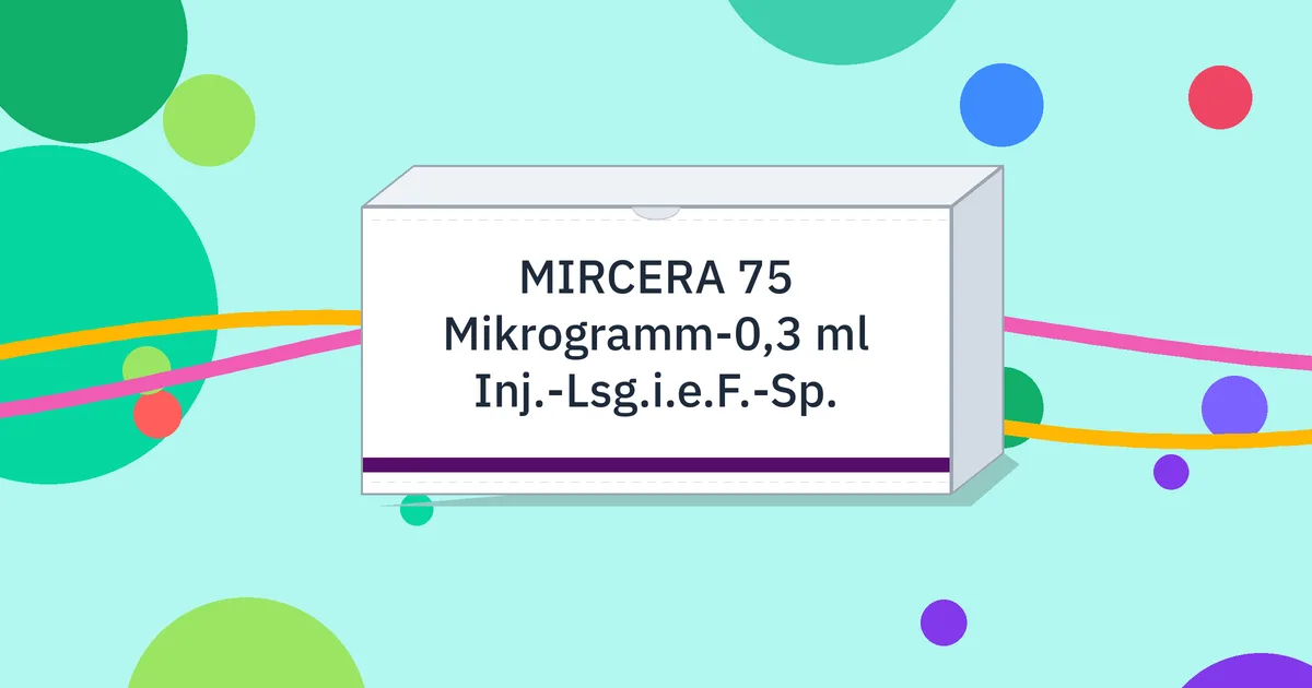 Symbolbild: Packung mit der Aufschrift MIRCERA 75 Mikrogramm-0,3 ml Inj.-Lsg.i.e.F.-Sp. (PZN 09313597) – Verfügbarkeit und Bezug in Apotheken in Frankfurt am Main