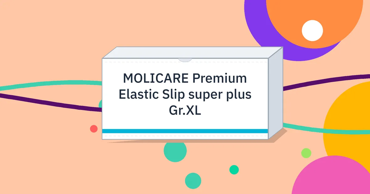 Symbolbild: Packung mit der Aufschrift MOLICARE Premium Elastic Slip super plus Gr.XL (PZN 15533009) – Verfügbarkeit und Bezug in Apotheken in Frankfurt am Main