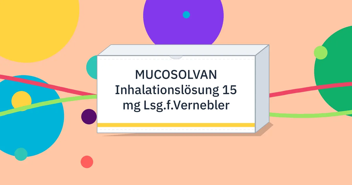 Symbolbild: Packung mit der Aufschrift MUCOSOLVAN Inhalationslösung 15 mg Lsg.f.Vernebler (PZN 02157177) – Verfügbarkeit und Bezug in Apotheken in Frankfurt am Main