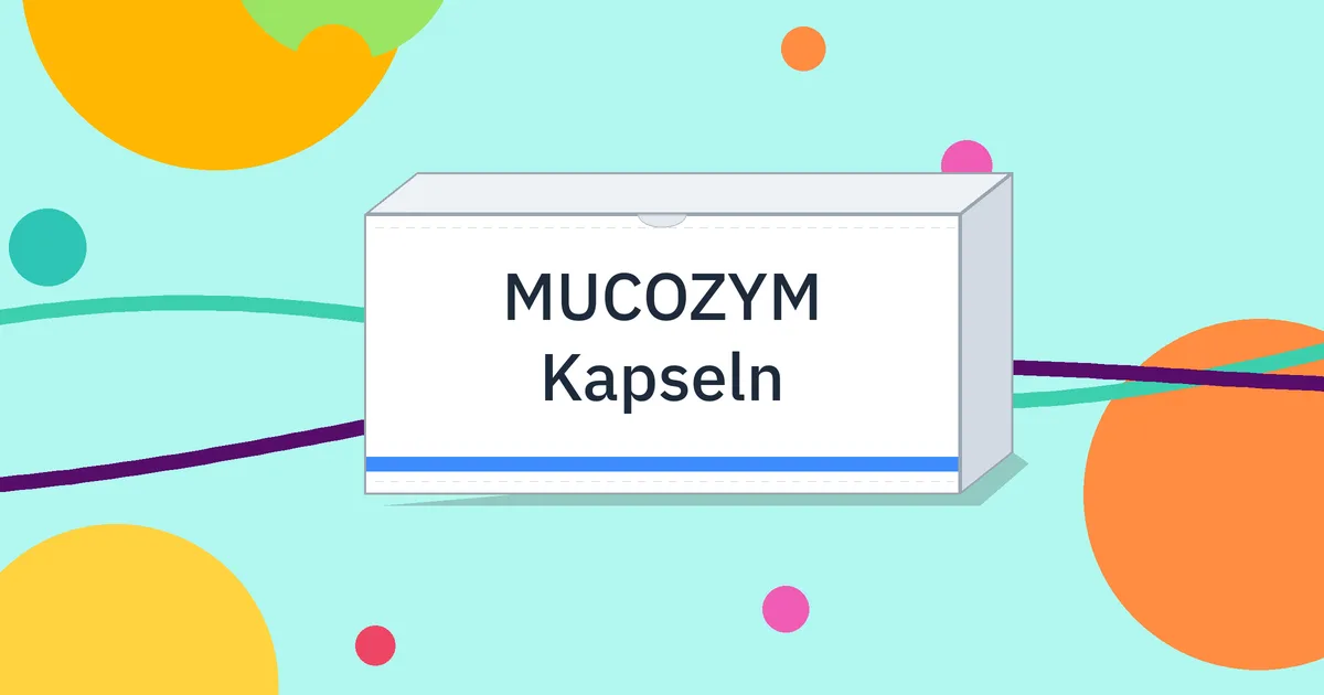Symbolbild: Packung mit der Aufschrift MUCOZYM Kapseln (PZN 20190652) – Verfügbarkeit und Bezug in Apotheken in Frankfurt am Main