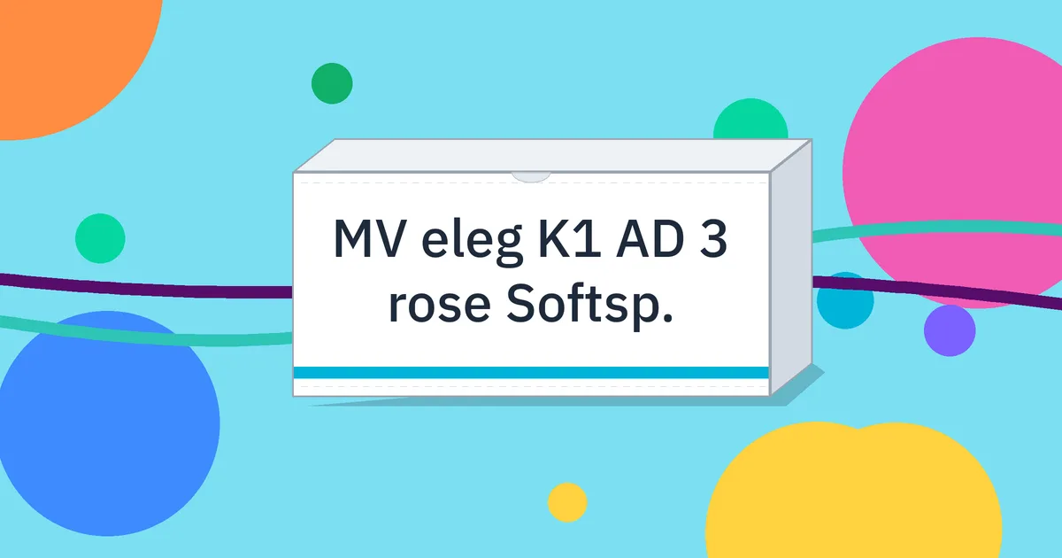 Symbolbild: Packung mit der Aufschrift MV eleg K1 AD 3 rose Softsp. (PZN 14685734) – Verfügbarkeit und Bezug in Apotheken in Frankfurt am Main