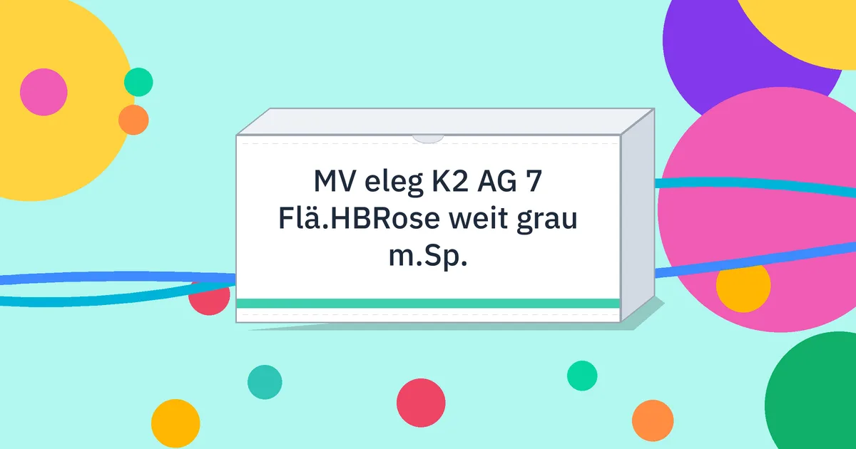 Symbolbild: Packung mit der Aufschrift MV eleg K2 AG 7 Flä.HBRose weit grau m.Sp. (PZN 18929587) – Verfügbarkeit und Bezug in Apotheken in Frankfurt am Main