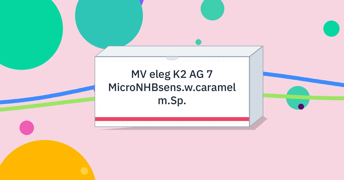 Symbolbild: Packung mit der Aufschrift MV eleg K2 AG 7 MicroNHBsens.w.caramel m.Sp. (PZN 16070391) – Verfügbarkeit und Bezug in Apotheken in Frankfurt am Main